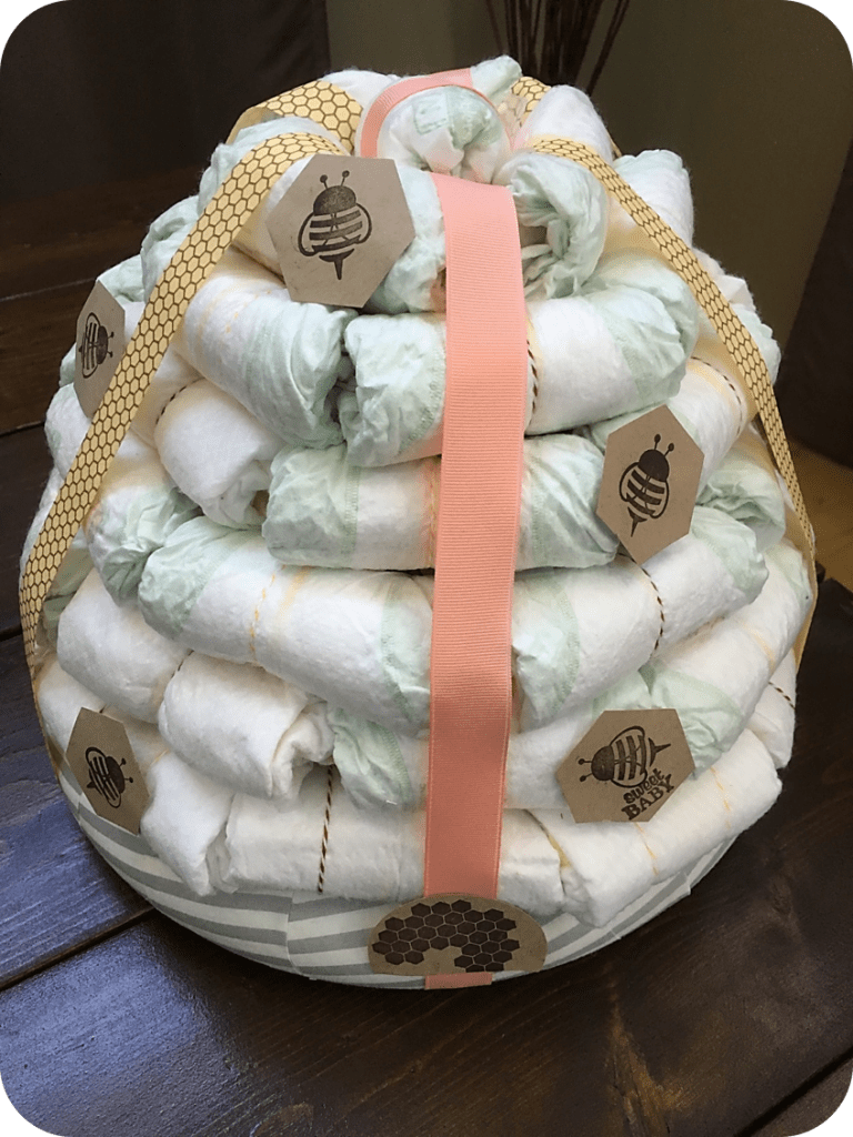 Diaper Skep for a Bee or Beehive Themed Shower: Tutorial – Odds & Hens ...